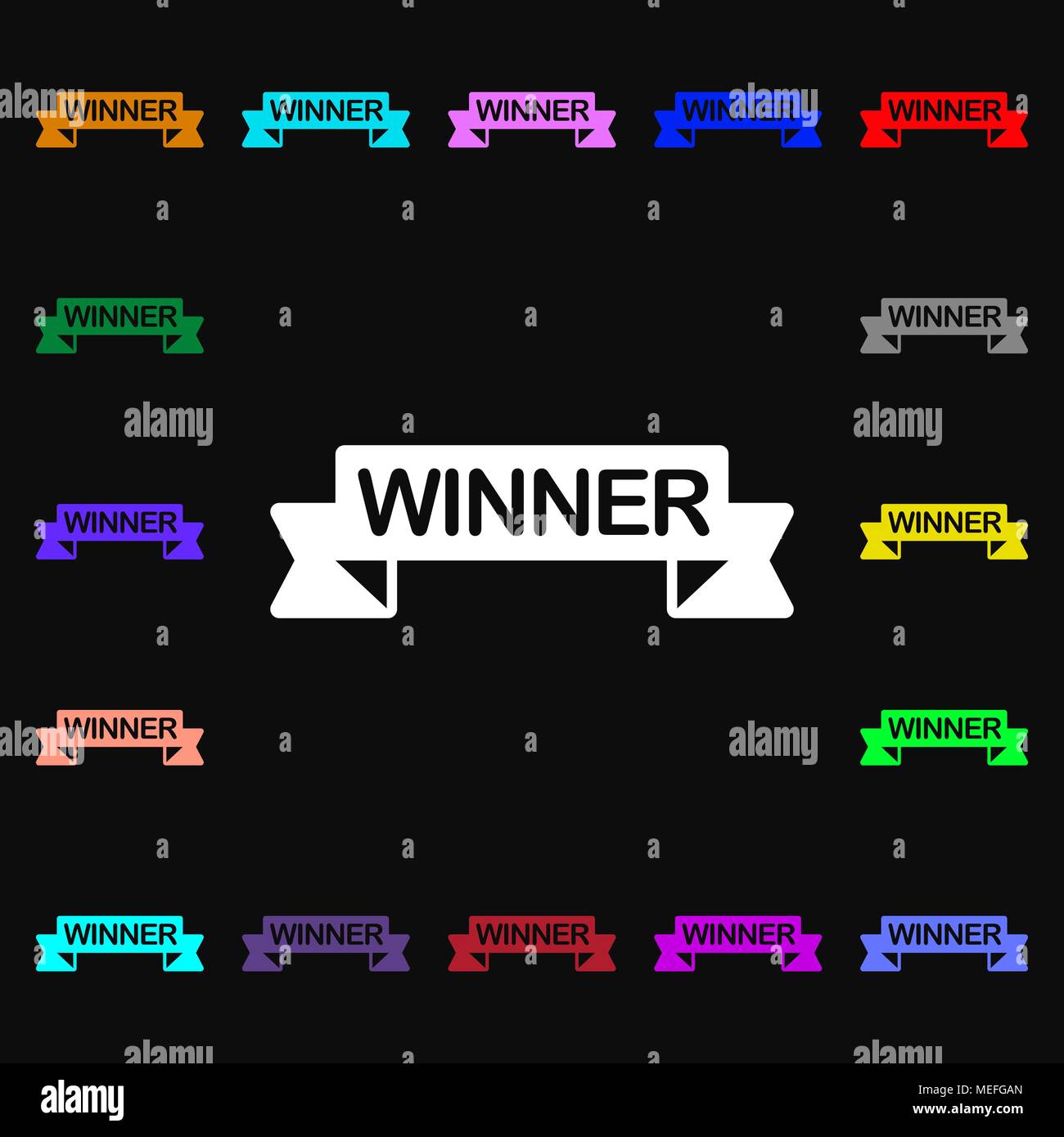 Winner icon sign. Lots of colorful symbols for your design. Vector ...