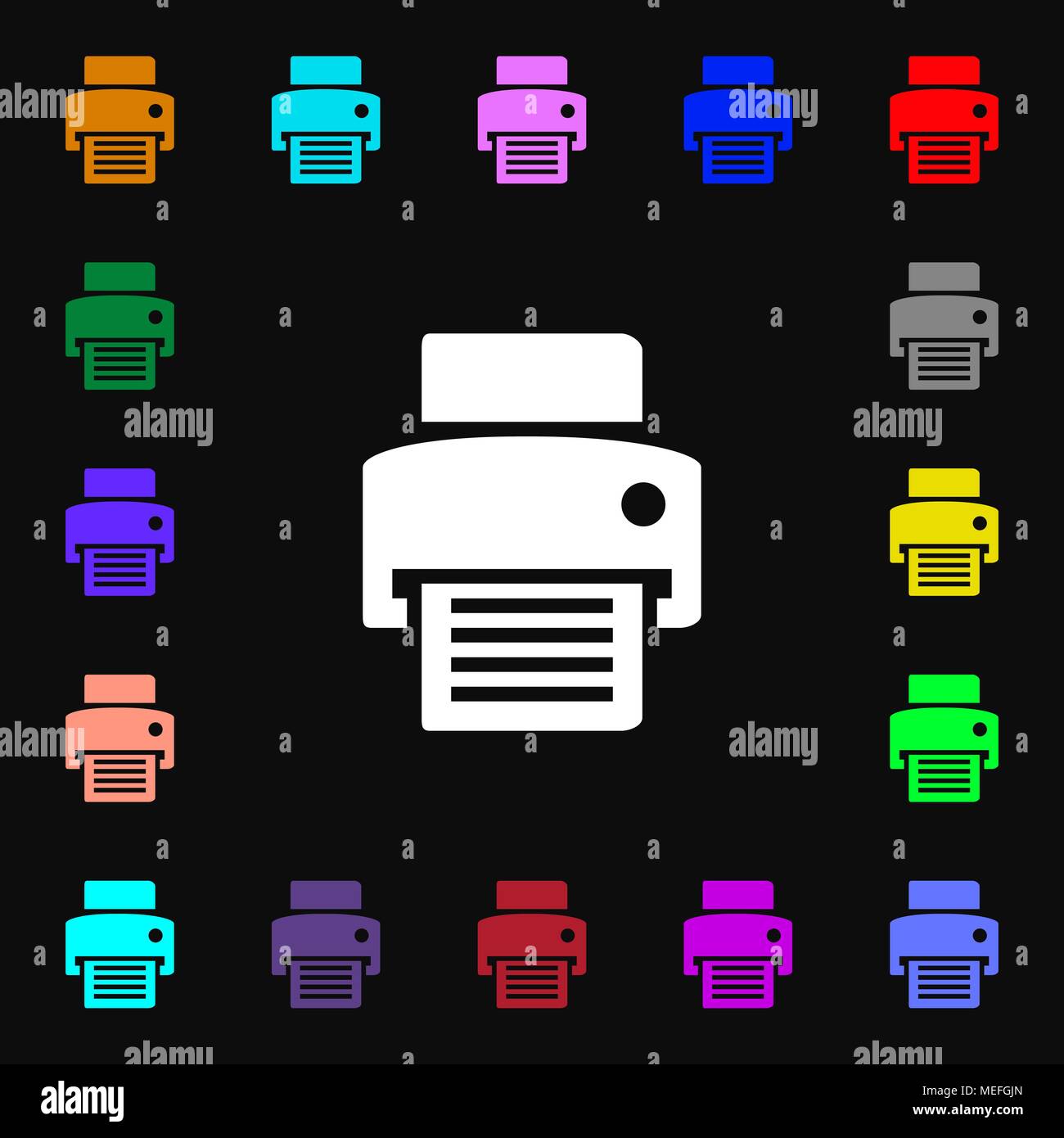 fax, printer icon sign. Lots of colorful symbols for your design ...