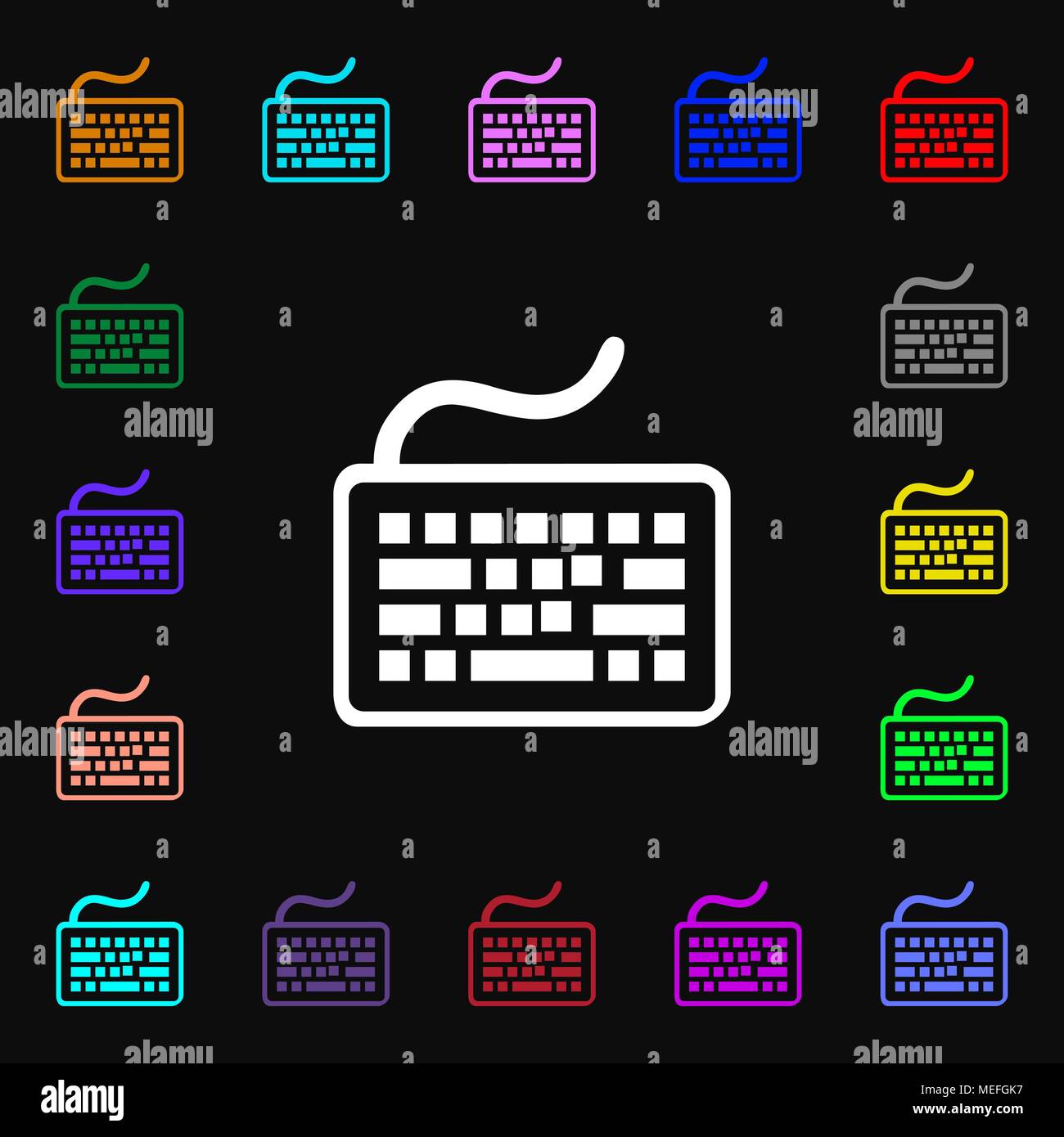 Keyboard icon sign. Lots of colorful symbols for your design. Vector ...
