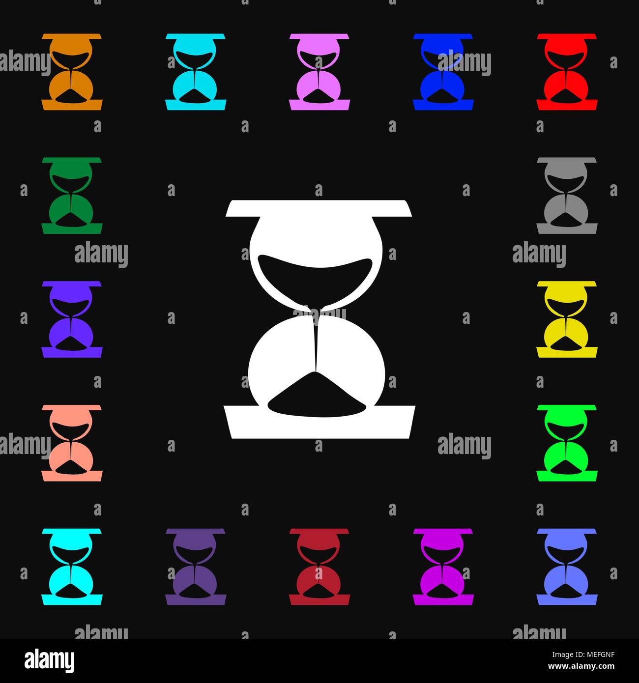 hourglass icon sign. Lots of colorful symbols for your design. Vector ...