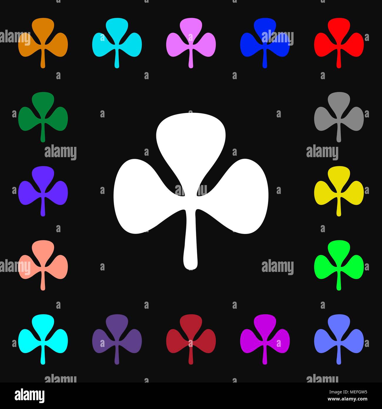 Clover icon sign. Lots of colorful symbols for your design. Vector ...