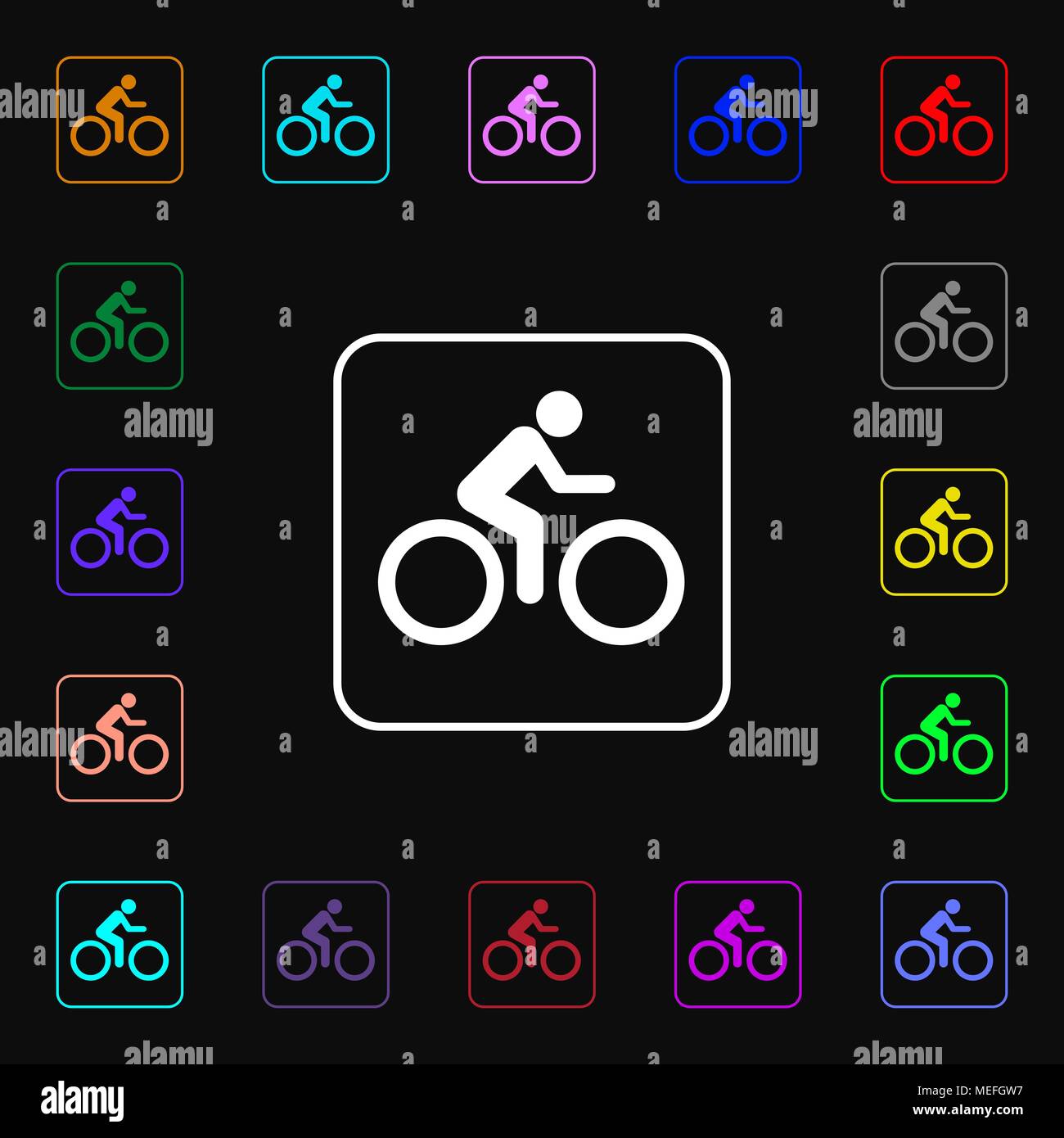 Cyclist icon sign. Lots of colorful symbols for your design. Vector ...