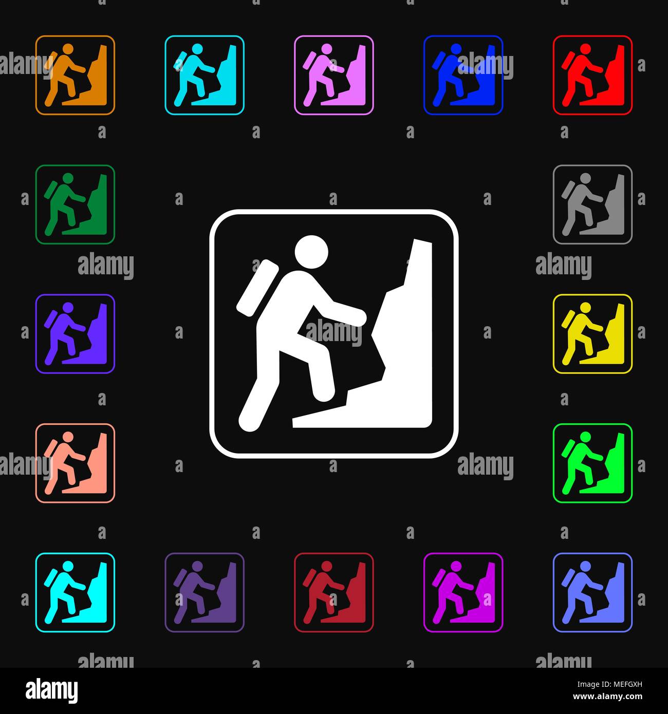 rock climbing icon sign. Lots of colorful symbols for your design ...