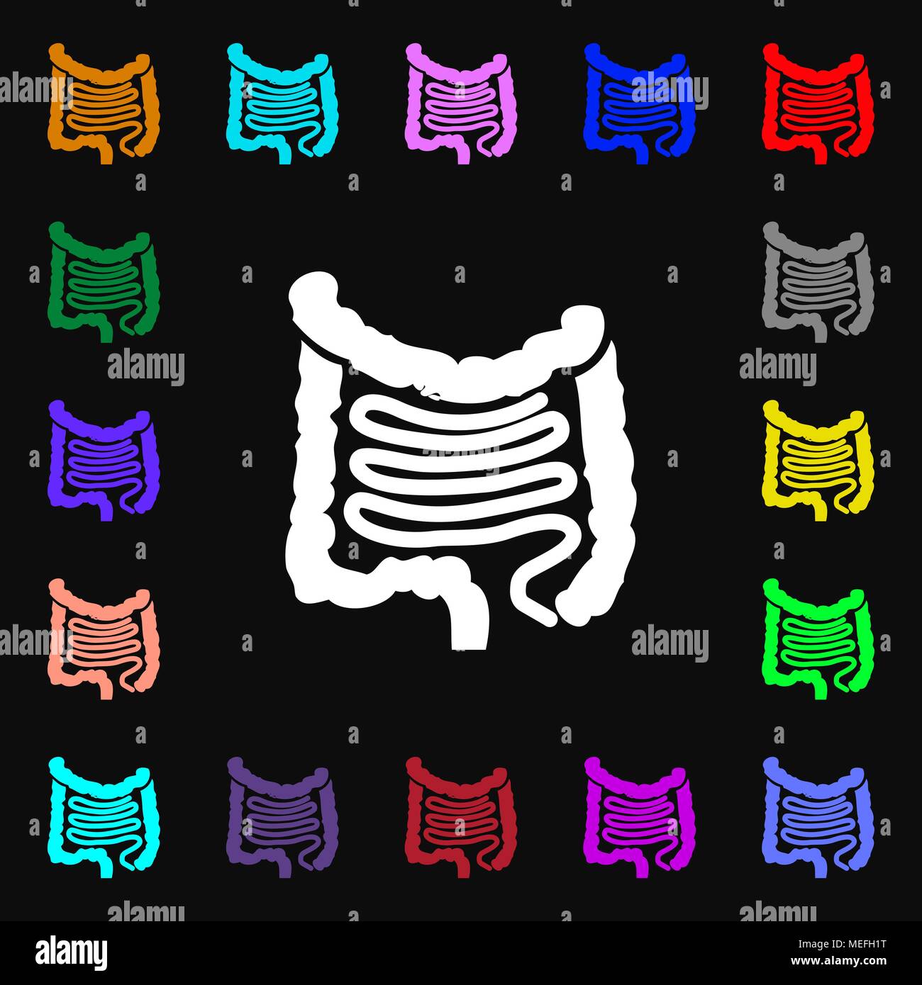Intestines icon sign. Lots of colorful symbols for your design. Vector ...