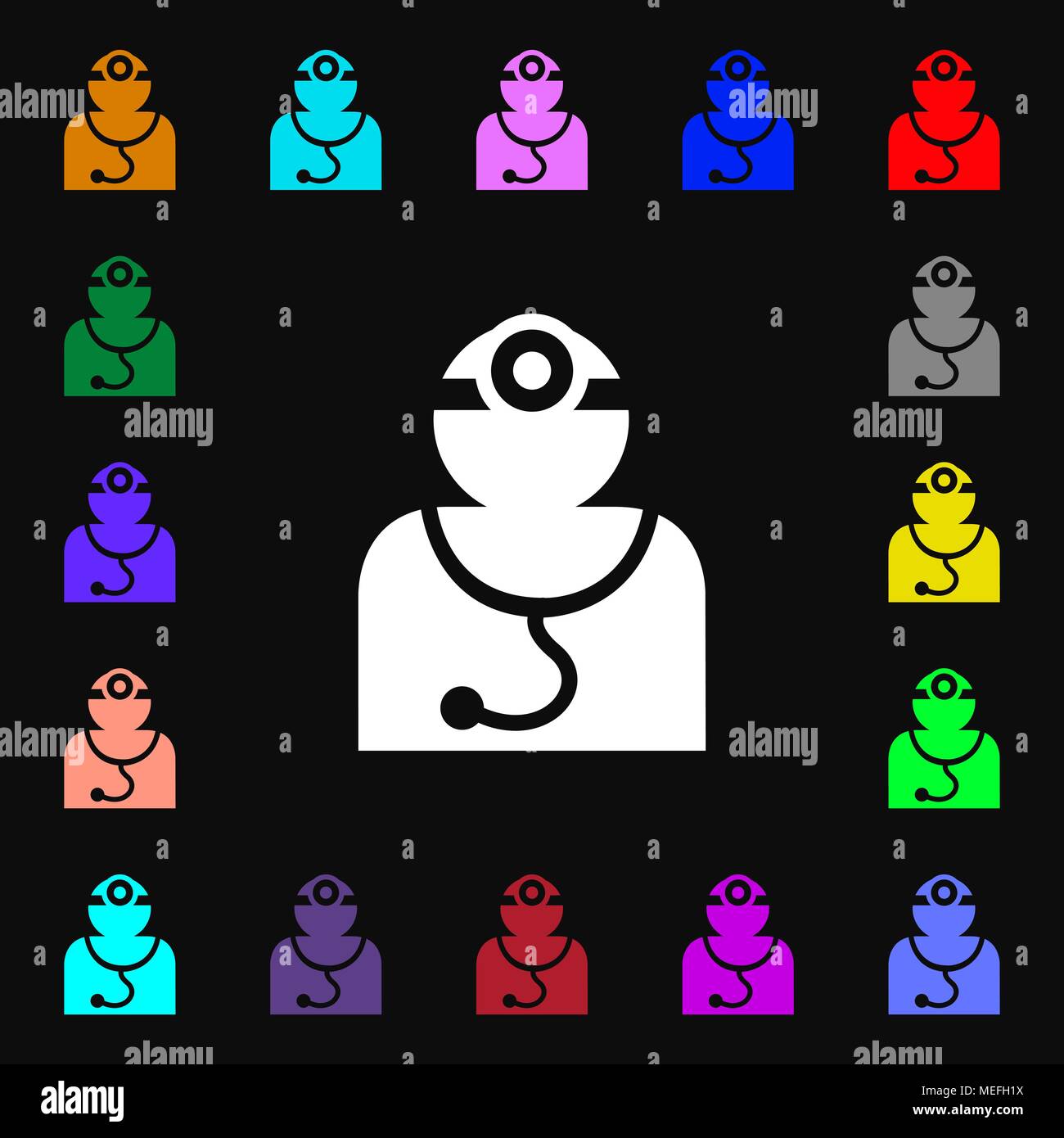 Doctor stethoscope around neck symbols Stock Vector Images - Alamy
