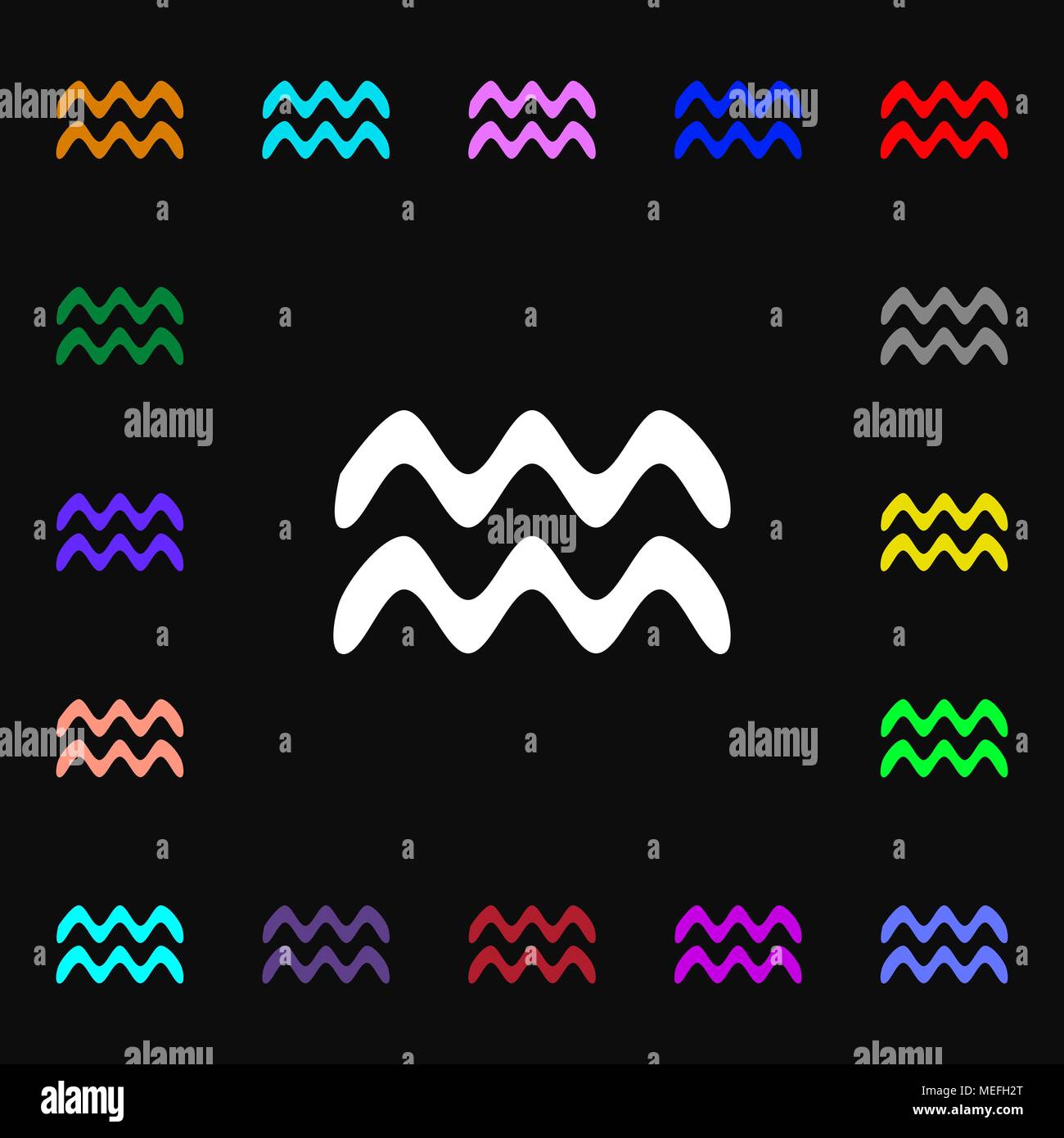 Aquarius icon sign. Lots of colorful symbols for your design. Vector ...
