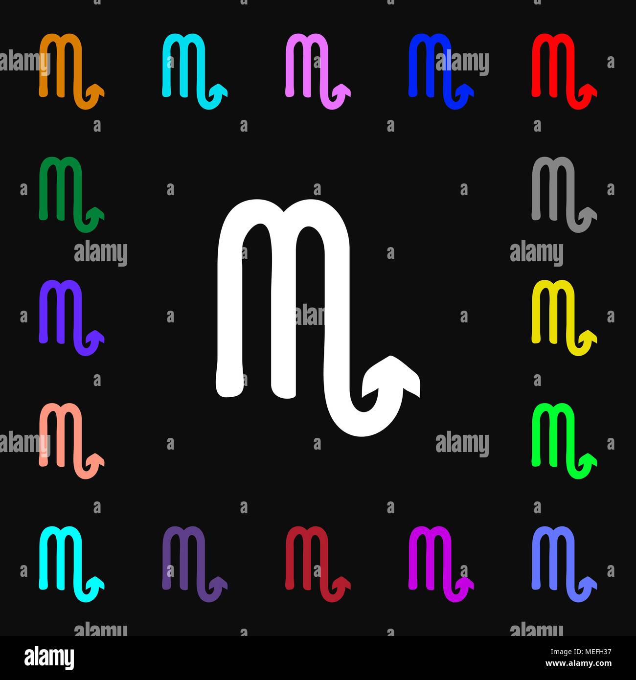 Scorpio icon sign. Lots of colorful symbols for your design. Vector ...