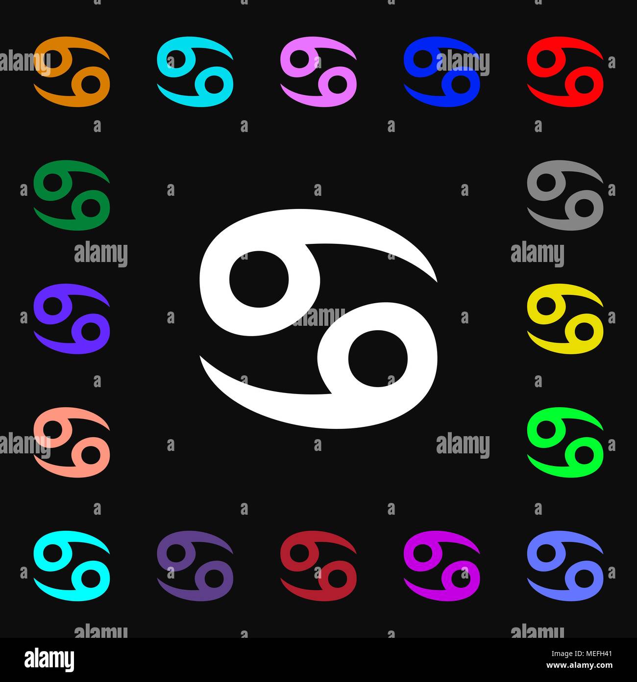 zodiac Cancer icon sign. Lots of colorful symbols for your design ...