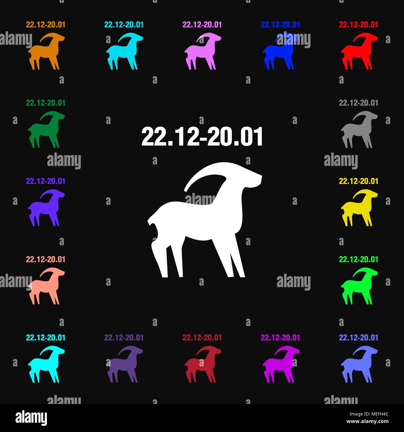 Capricorn icon sign. Lots of colorful symbols for your design. Vector ...