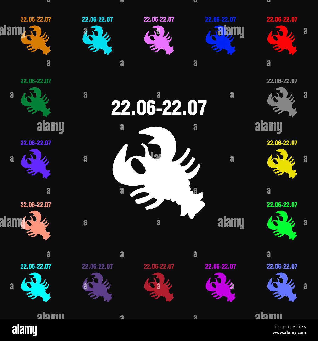 zodiac Cancer icon sign. Lots of colorful symbols for your design ...