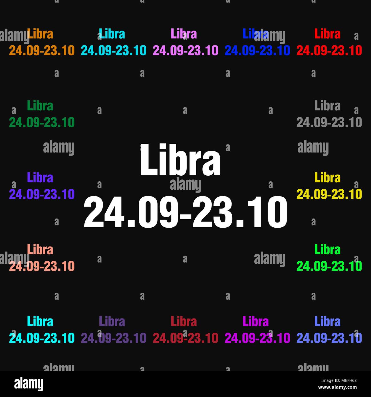 Decorative Zodiac Libra icon sign. Lots of colorful symbols for your ...