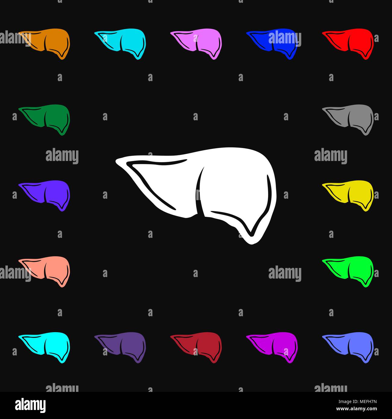 Liver icon sign. Lots of colorful symbols for your design. Vector ...
