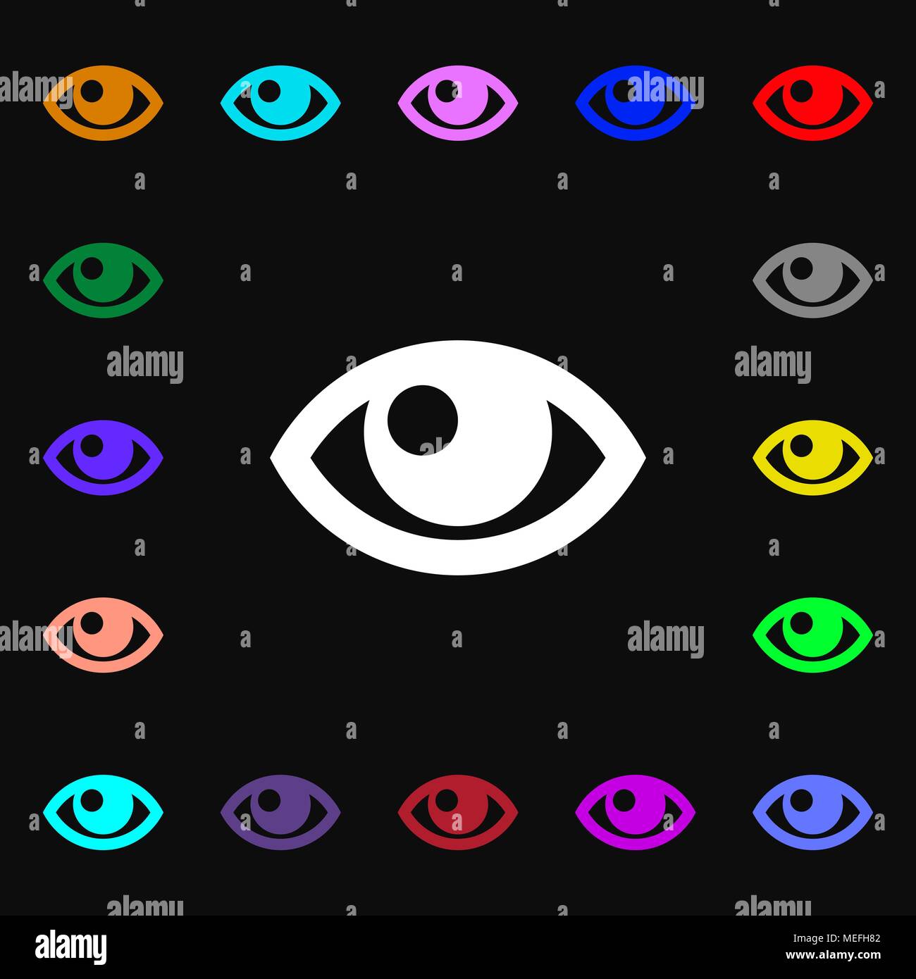 Eye icon sign. Lots of colorful symbols for your design. Vector ...
