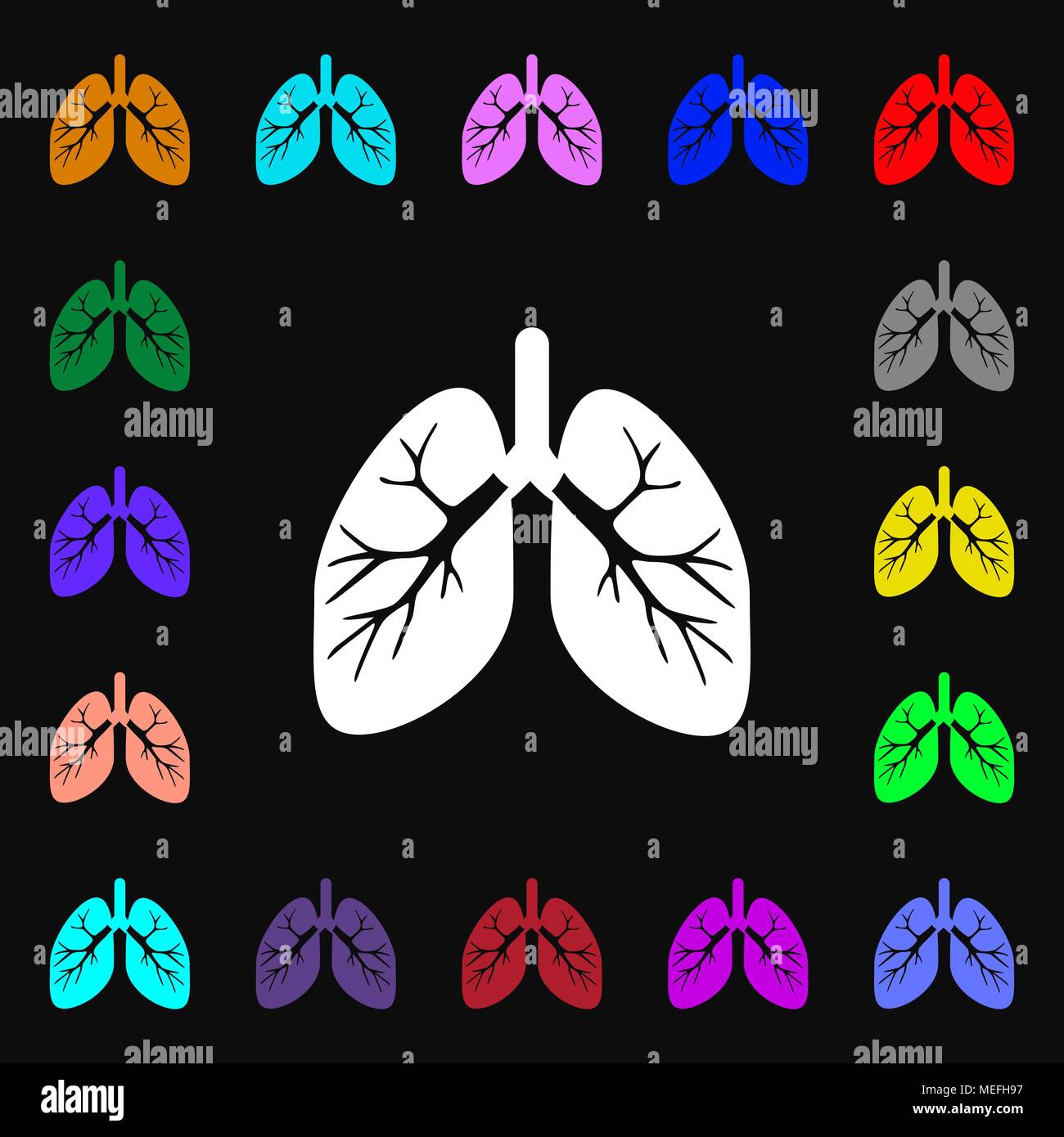Lungs icon sign. Lots of colorful symbols for your design. Vector ...