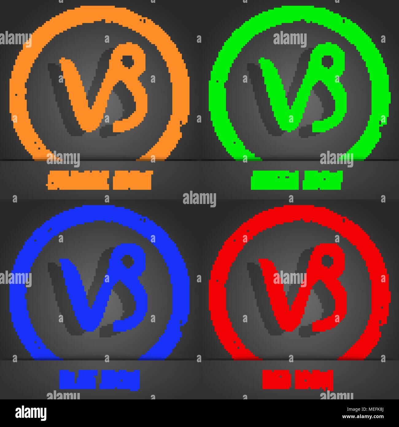 Capricorn icon. Fashionable modern style. In the orange, green, blue ...