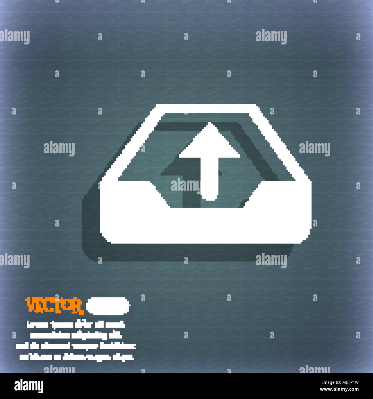Backup icon. On the blue-green abstract background with shadow and ...