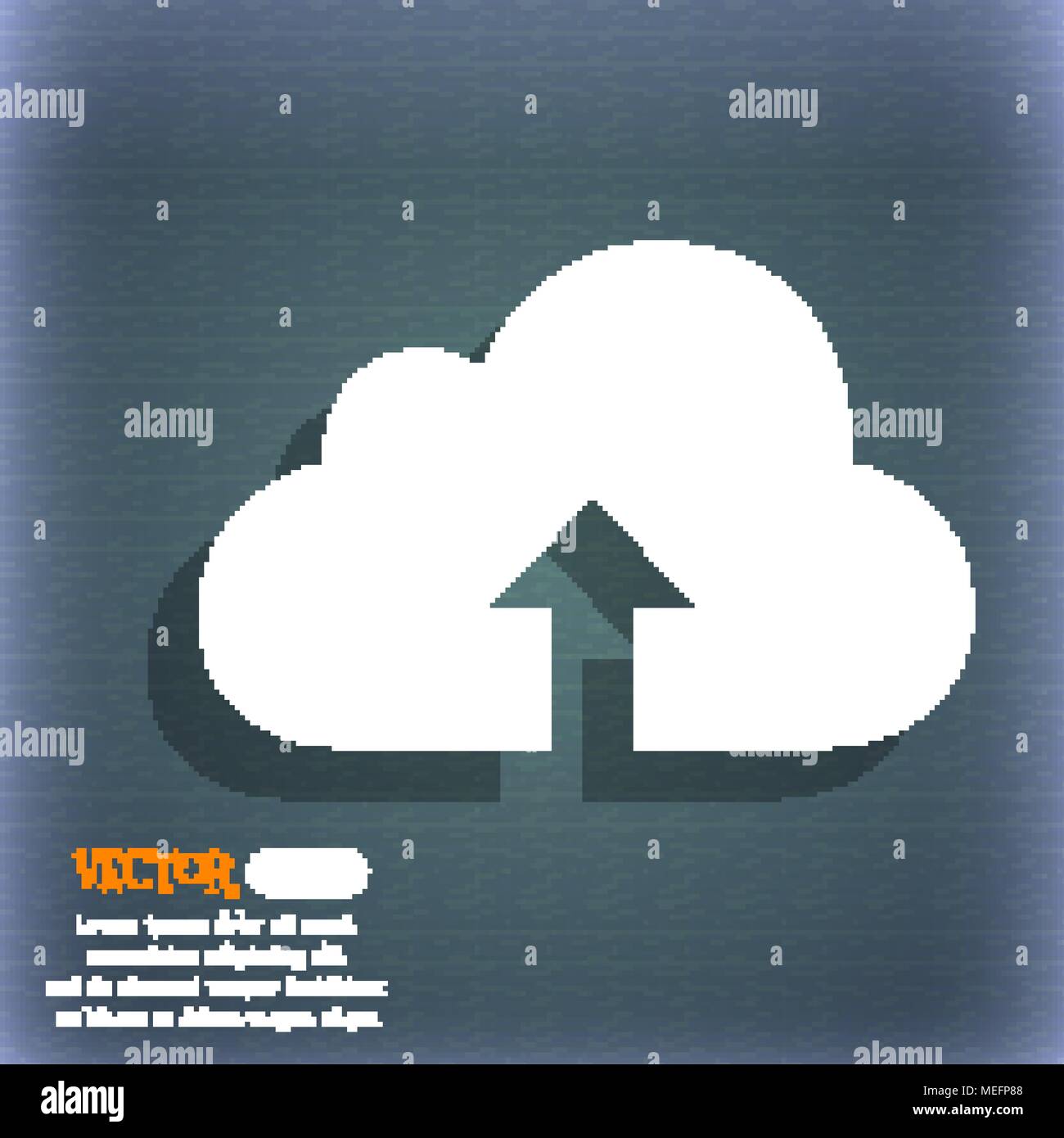 Backup icon. On the blue-green abstract background with shadow and ...