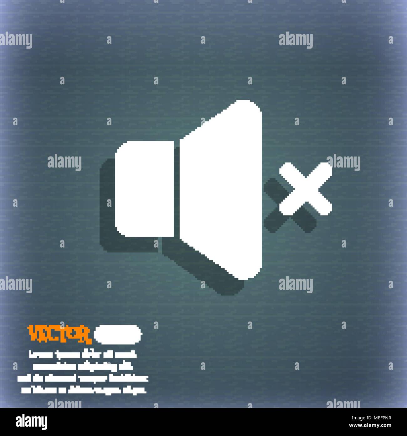 No Volume icon. On the blue-green abstract background with shadow and ...