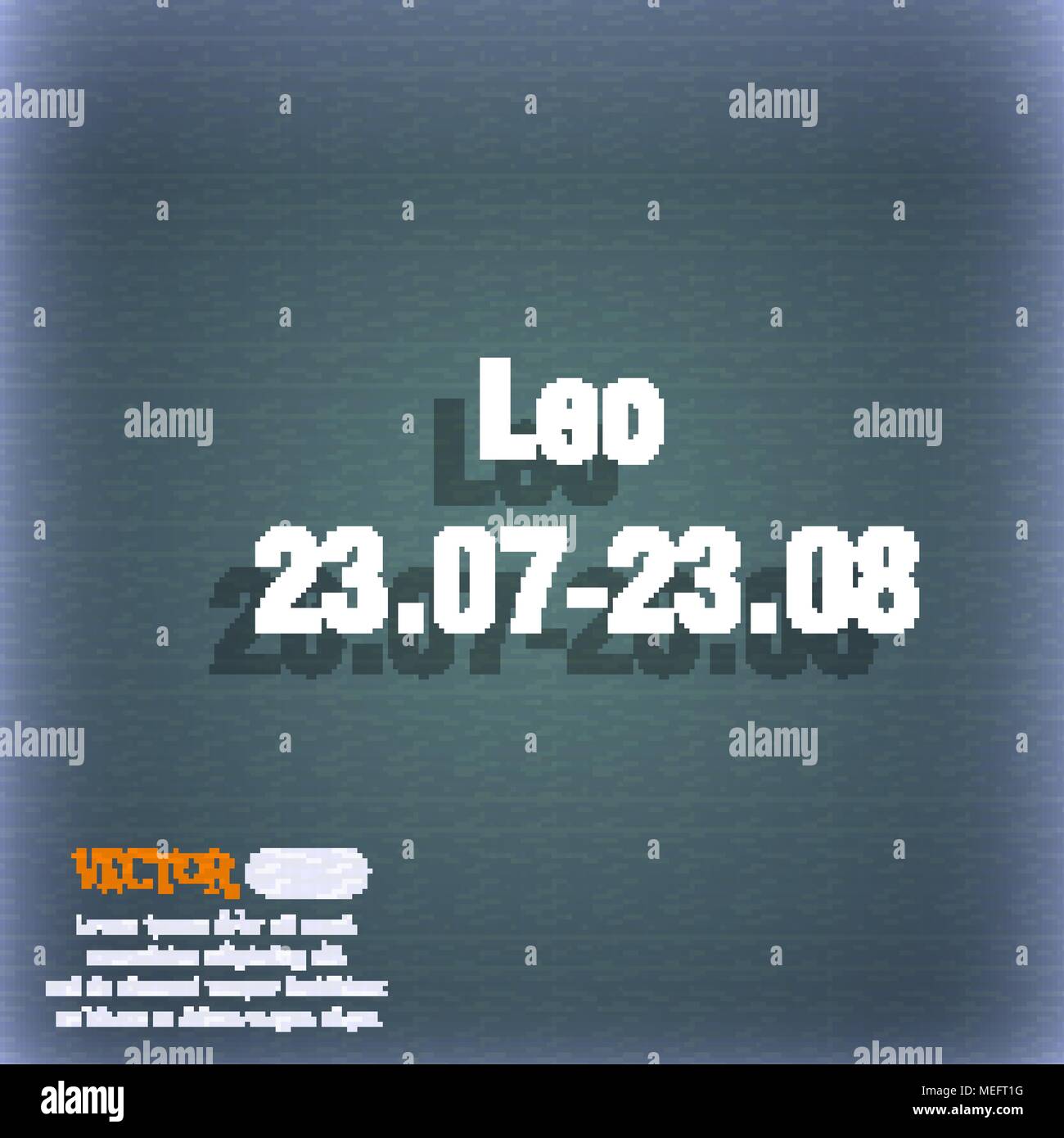 Leo zodiac icon. On the blue-green abstract background with shadow and ...