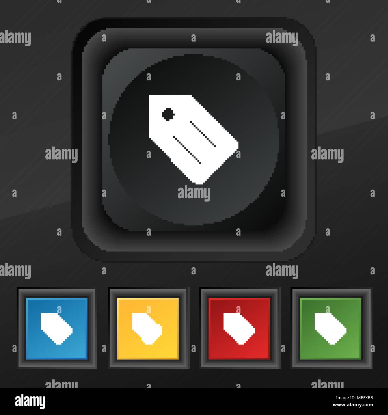 Web stickers, tags and banners icon symbol. Set of five colorful ...