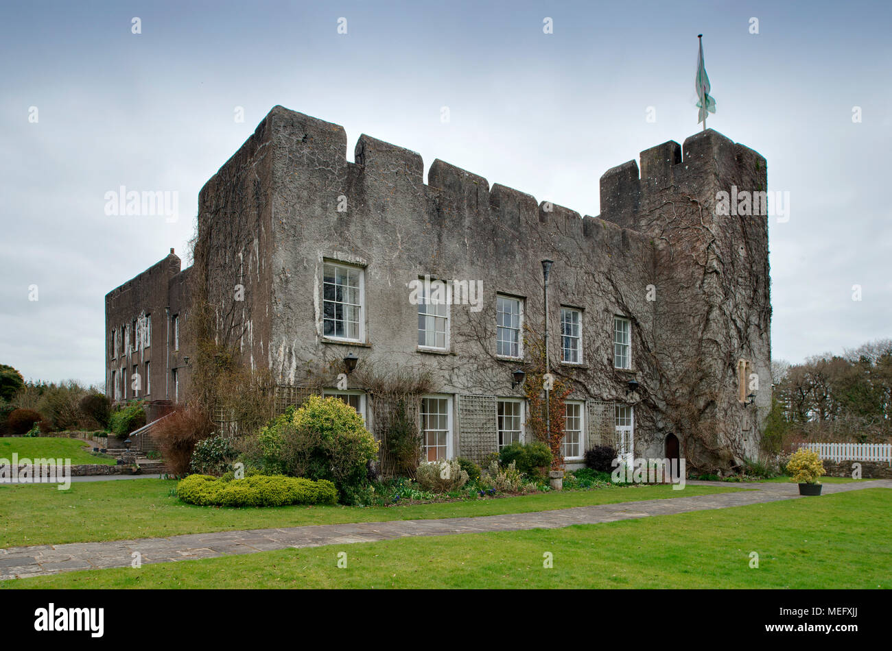 Fonmon Castle,Barry,Wales, the family home of Sir Brooke Boothby,his ...