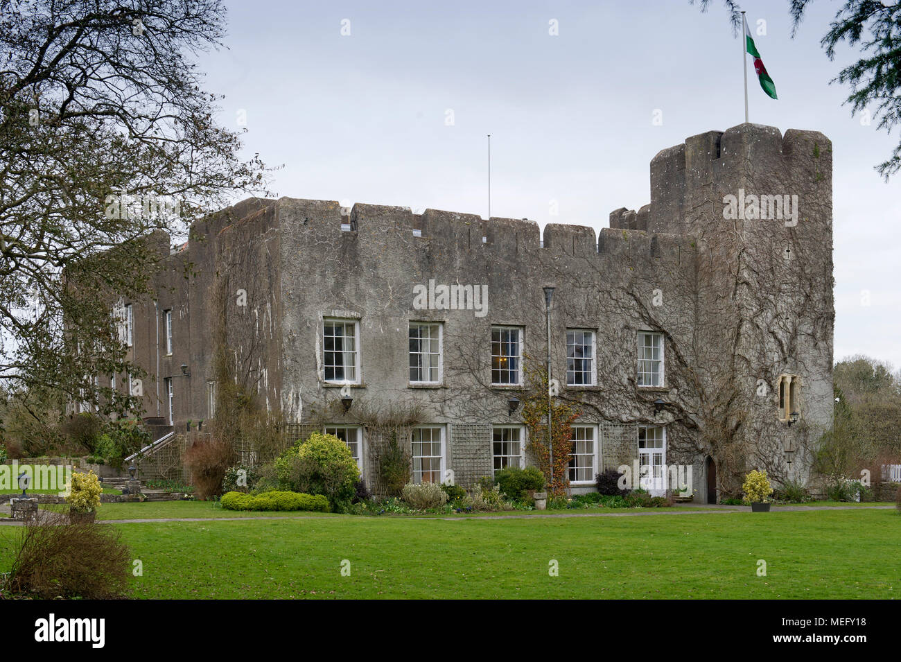 Fonmon Castle,Barry,Wales, the family home of Sir Brooke Boothby,his ...