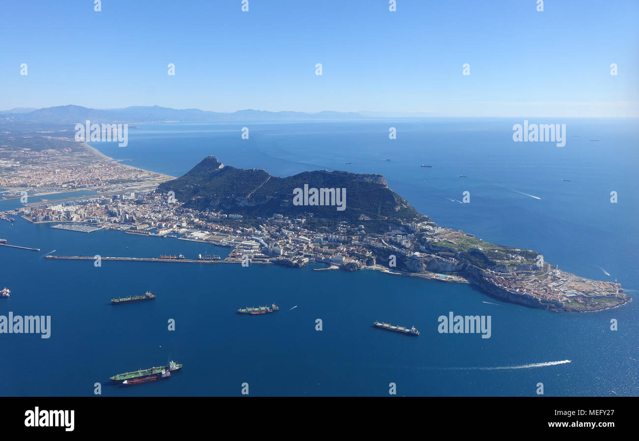 Aerial view of gibraltar hi-res stock photography and images - Alamy