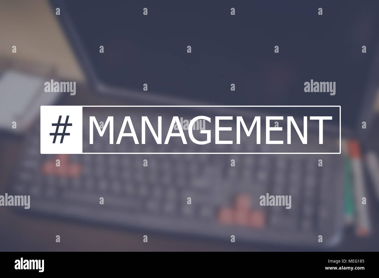 Management word with business blurring background Stock Photo - Alamy