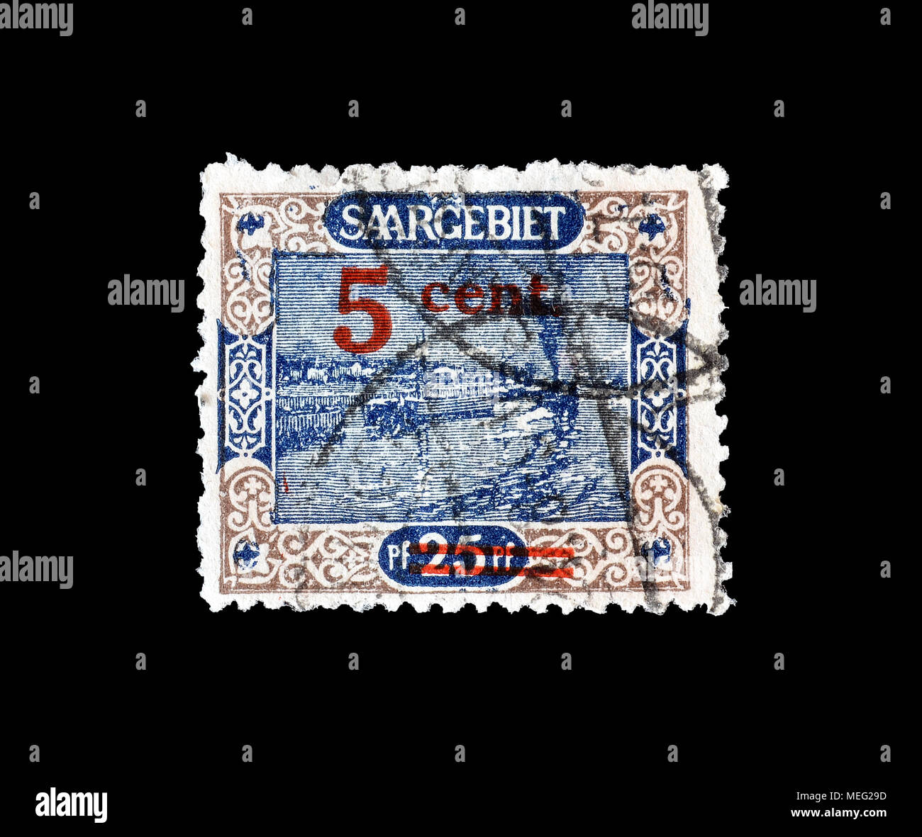 Cancelled postage stamp printed by Germany, that shows factory, circa ...