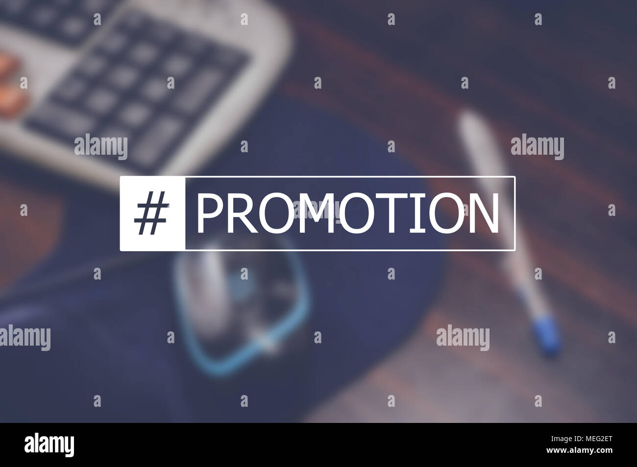Promotion word with business blurring background Stock Photo - Alamy