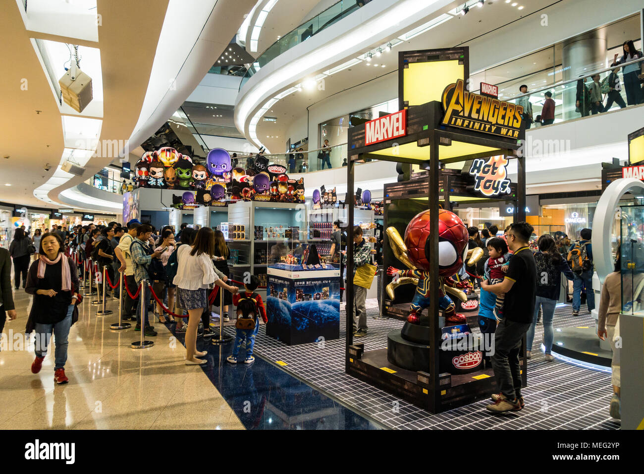 Marvel pop up store at shopping mall (centre) in Hong Kong Stock Photo ...