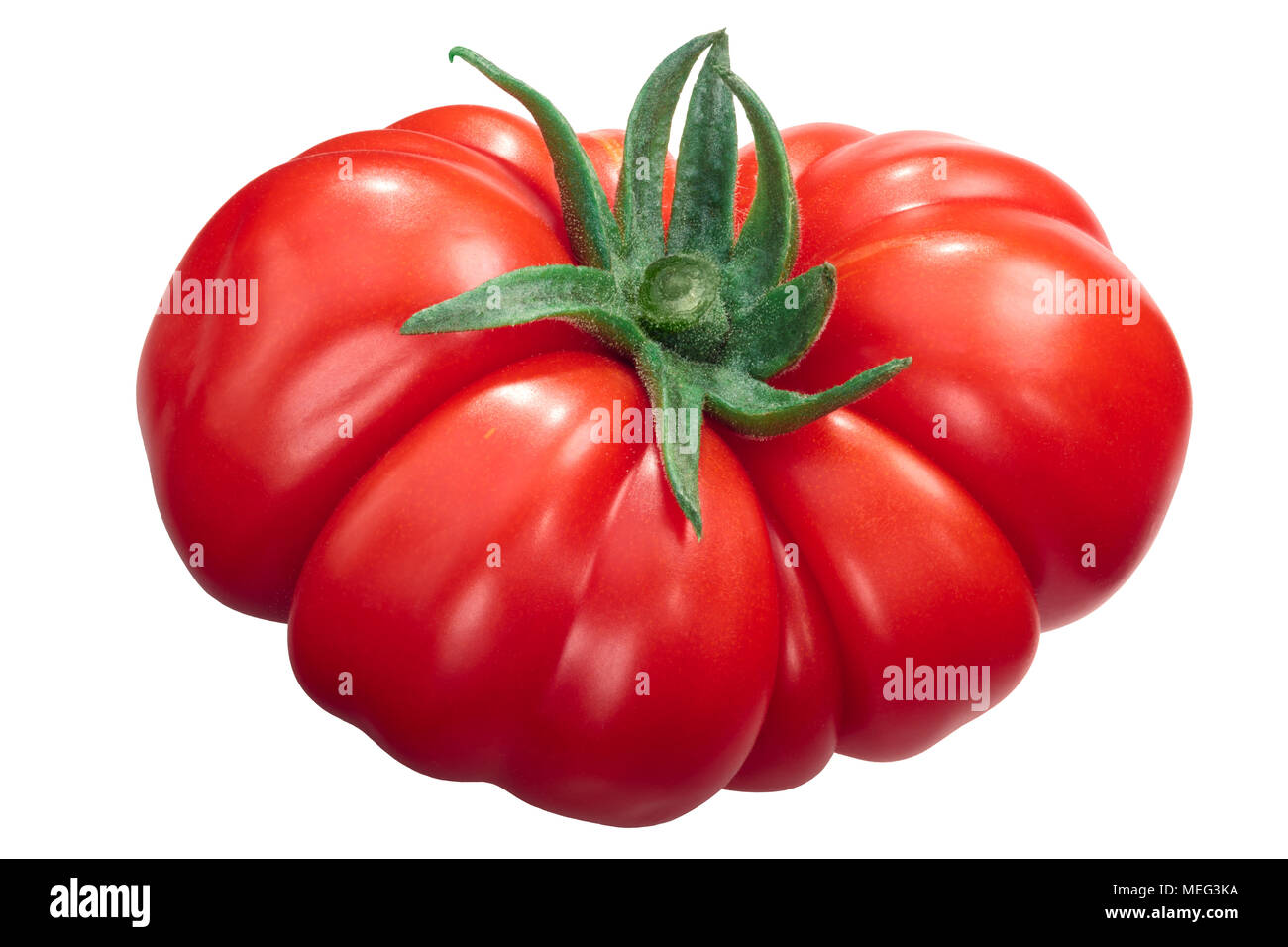 Costoluto di Parma ribbed heirloom tomato (Solanum lycopersicum Stock ...
