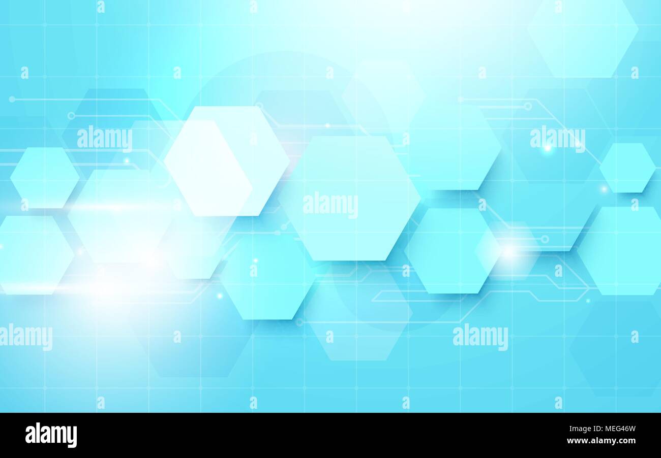 Abstract blue technology digital hi tech hexagons concept background Stock Vector Image & Art ...