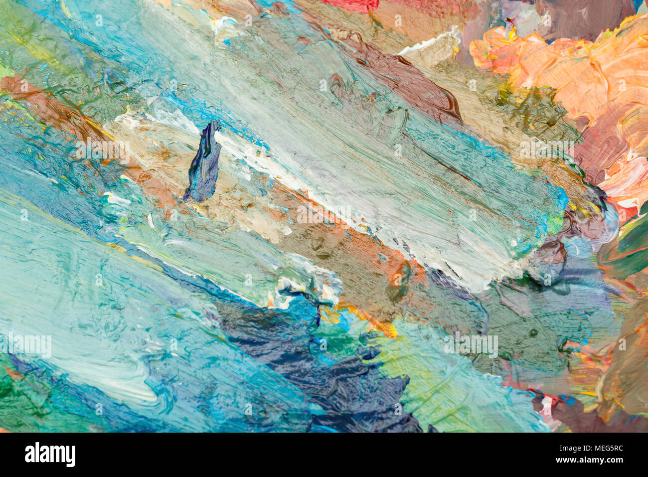 bright oil paint palette close up Stock Photo - Alamy