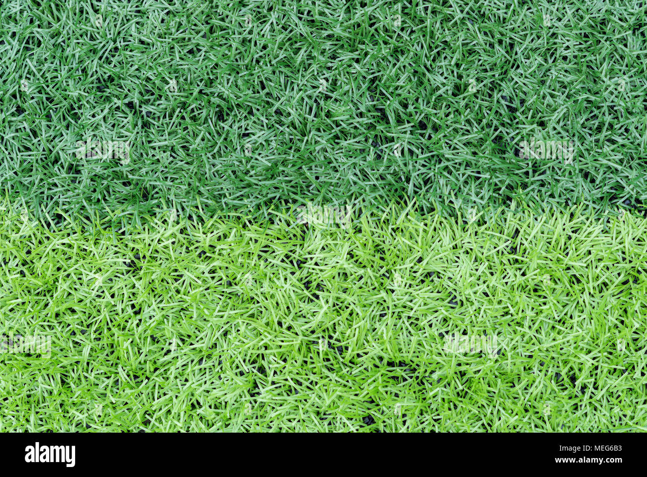 two colors grass on soccer field as background Stock Photo - Alamy