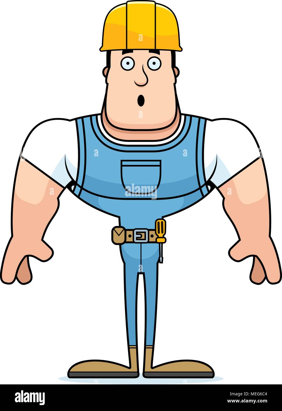 A cartoon construction worker looking surprised Stock Vector Image ...
