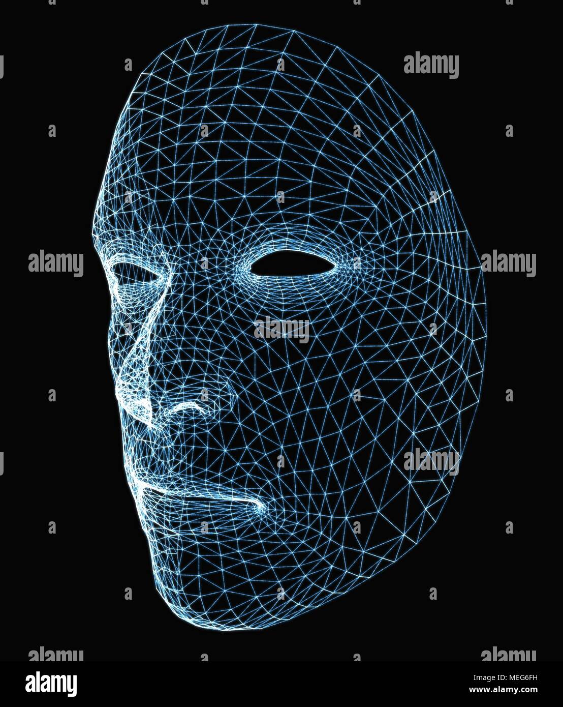 Human face consisting of luminous lines Stock Photo - Alamy