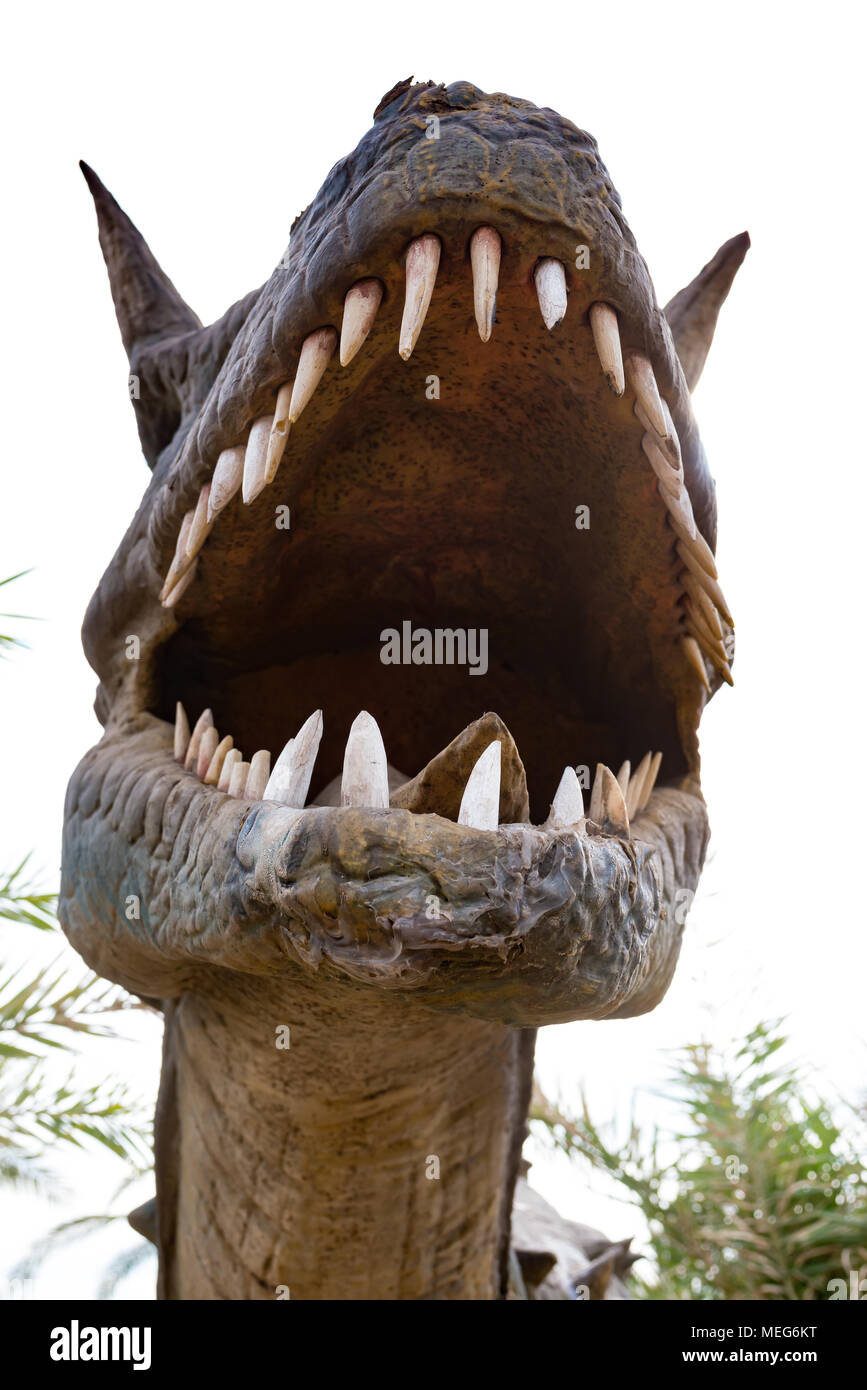 dinosaur mouth with big teech close up Stock Photo - Alamy