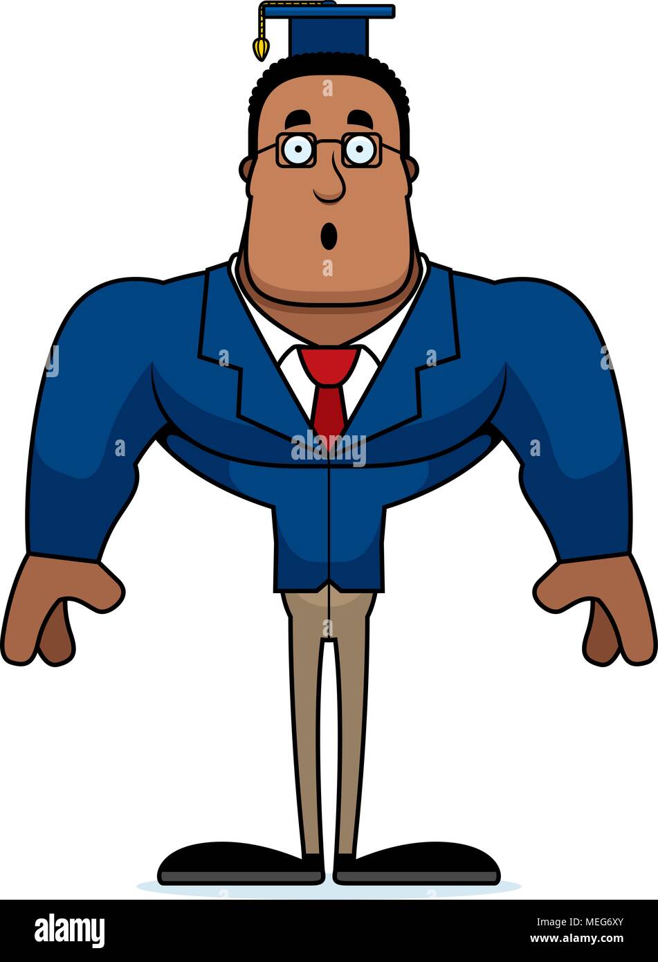Cartoon illustration professor looking surprised hi-res stock ...