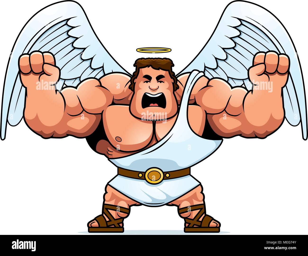 A cartoon illustration of an angel looking angry Stock Vector Image ...