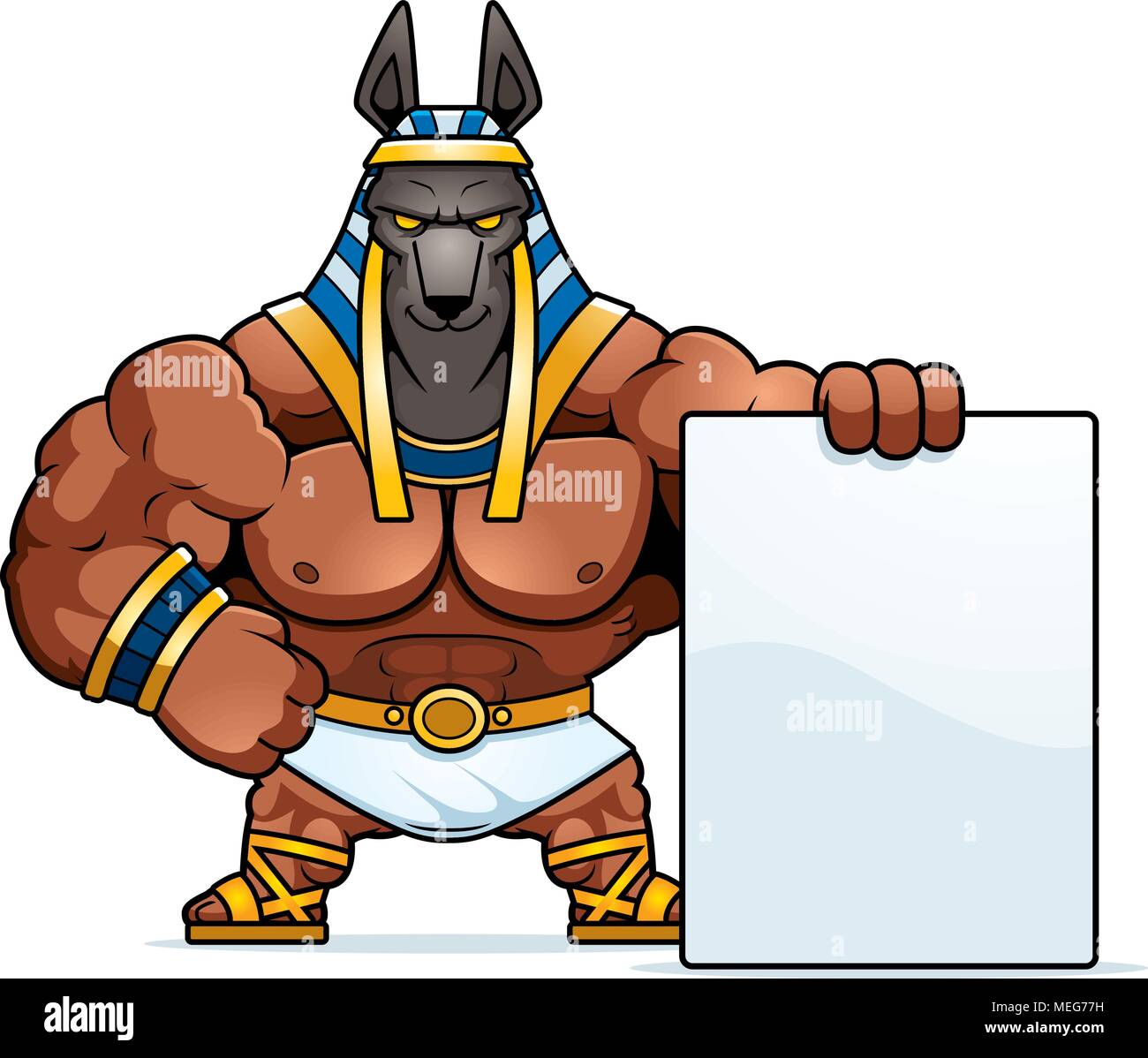 A cartoon illustration of Anubis with a sign Stock Vector Image & Art ...