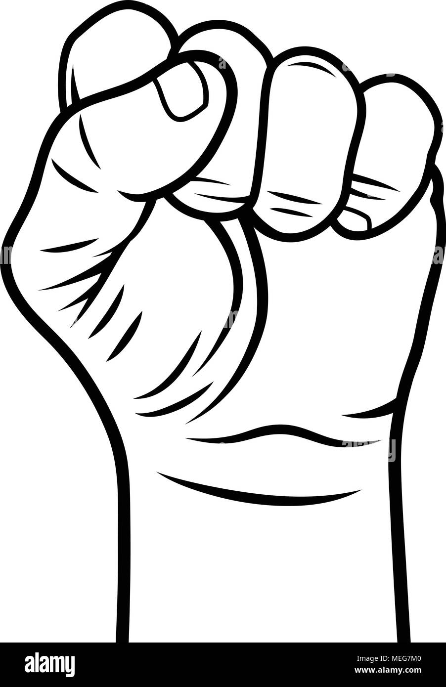 Male fist vector illustration. Fist held in protest. Revolt symbol ...