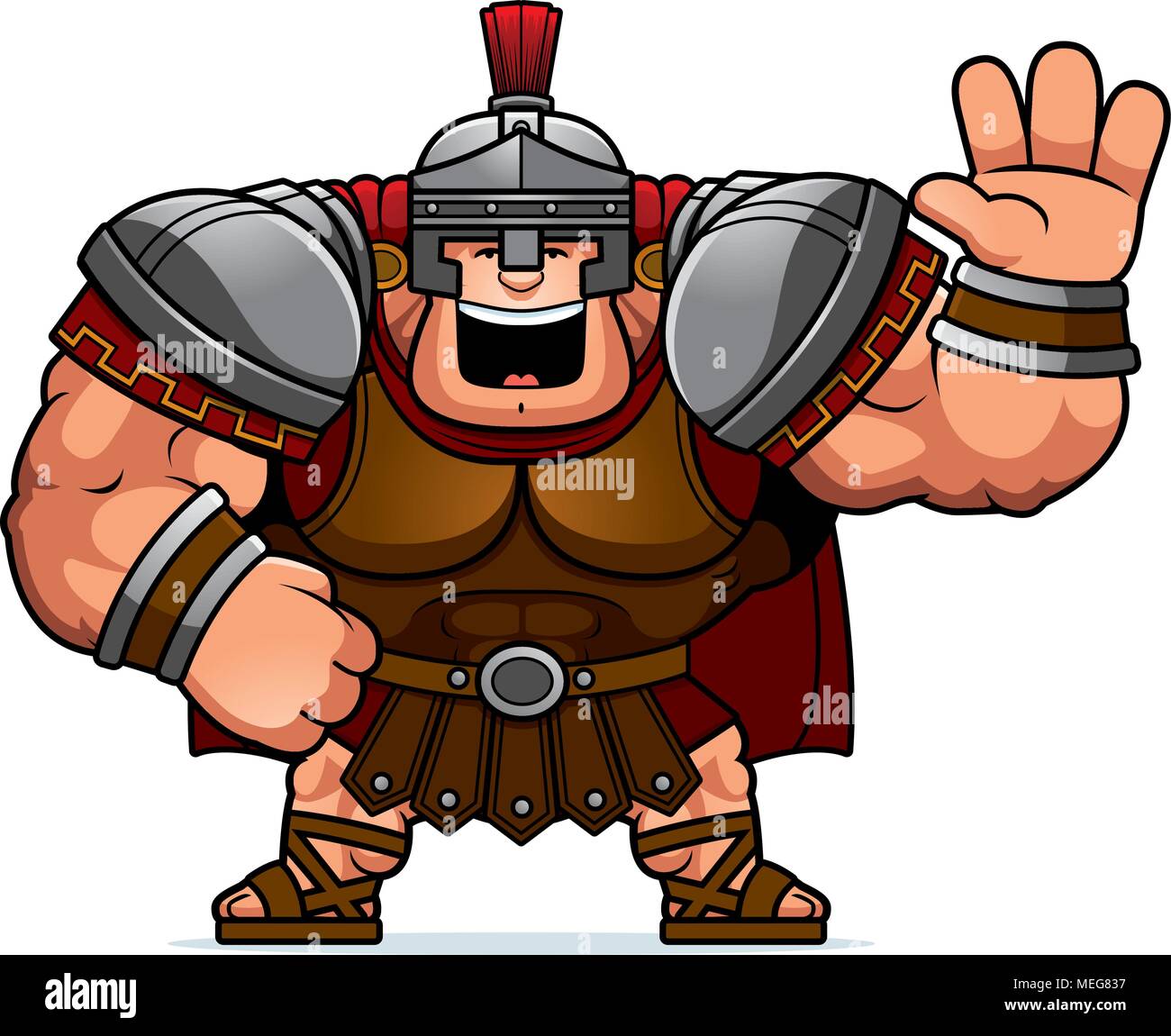 A cartoon illustration of a Roman centurion waving Stock Vector Image ...
