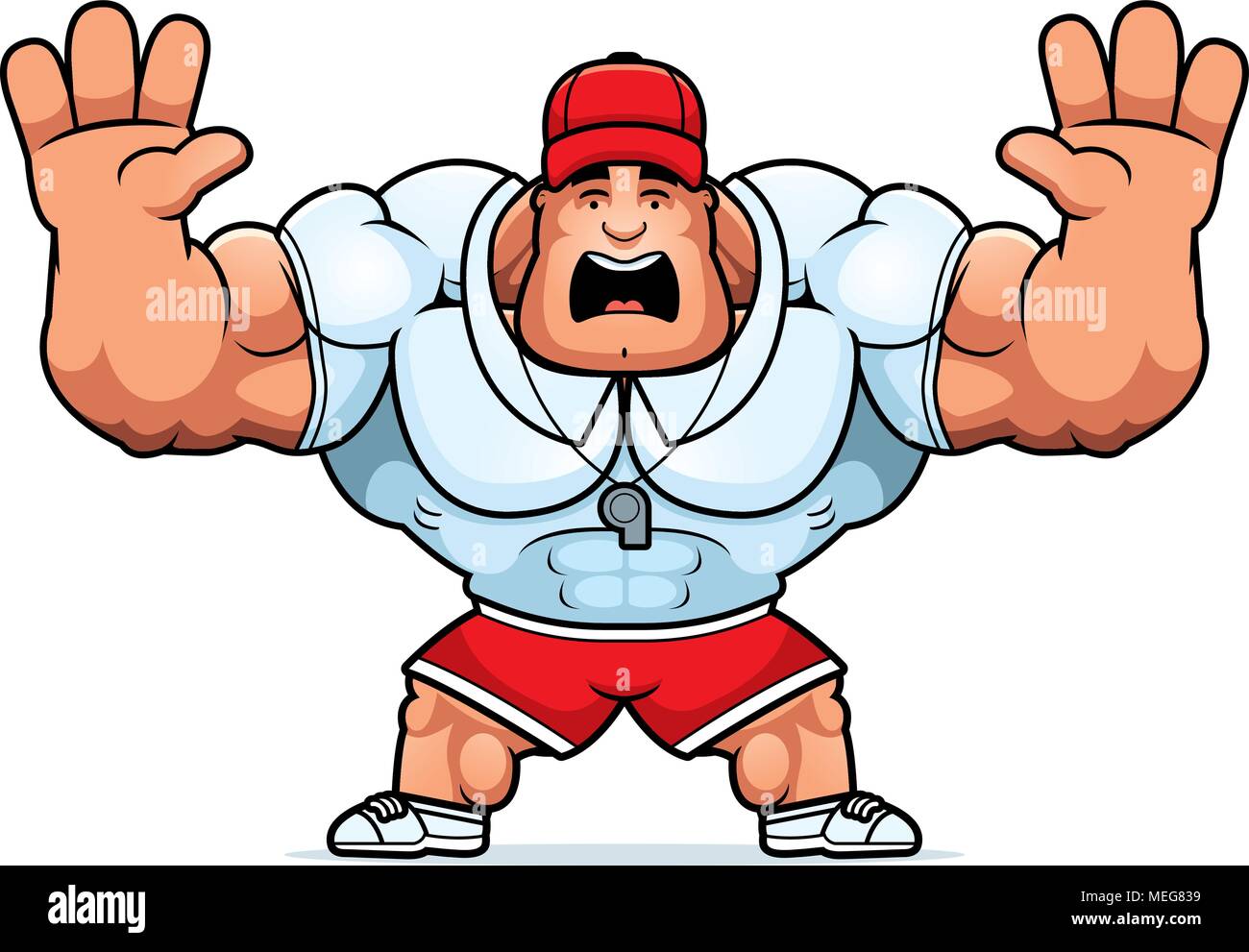 A cartoon illustration of a coach looking scared Stock Vector Image ...