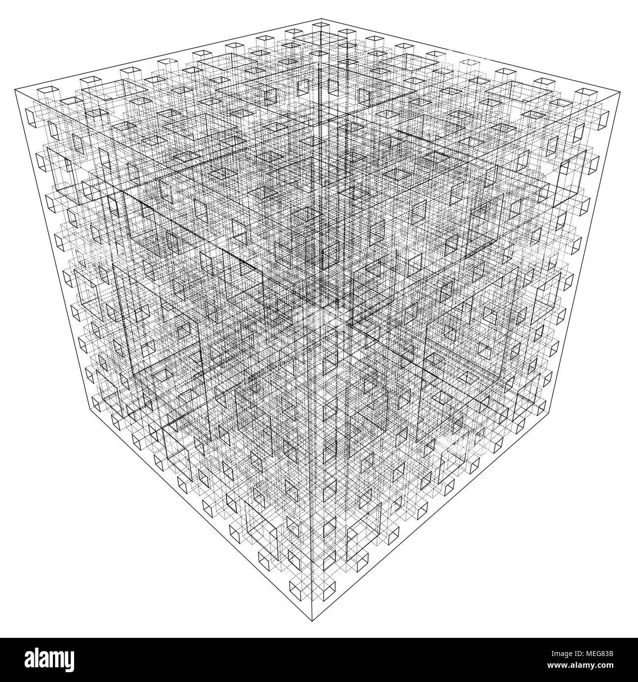 Abstract boxes outlined vector rendering of 3d Stock Vector Image & Art - Alamy