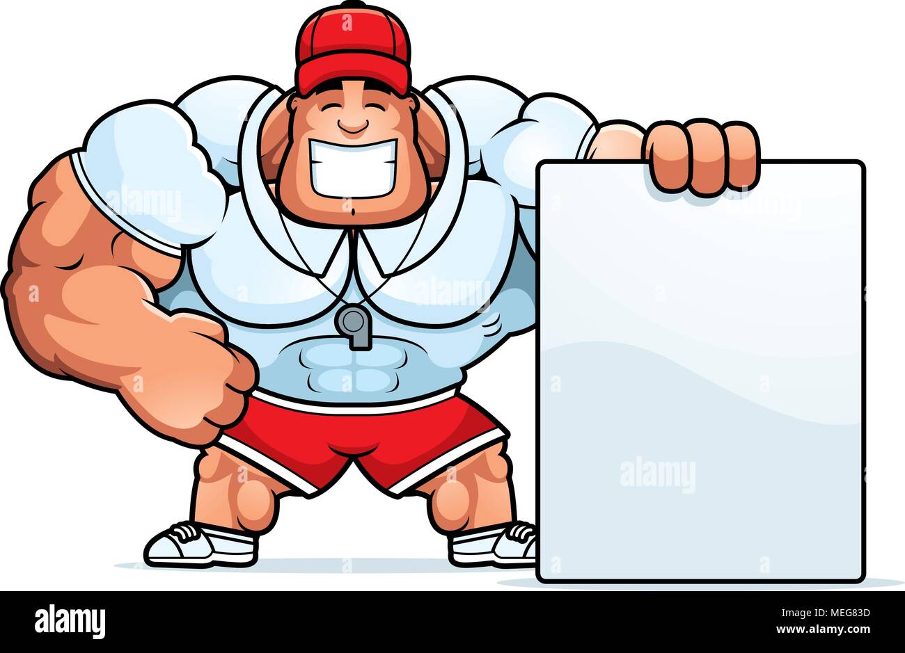 A cartoon illustration of a coach with a sign Stock Vector Image & Art ...