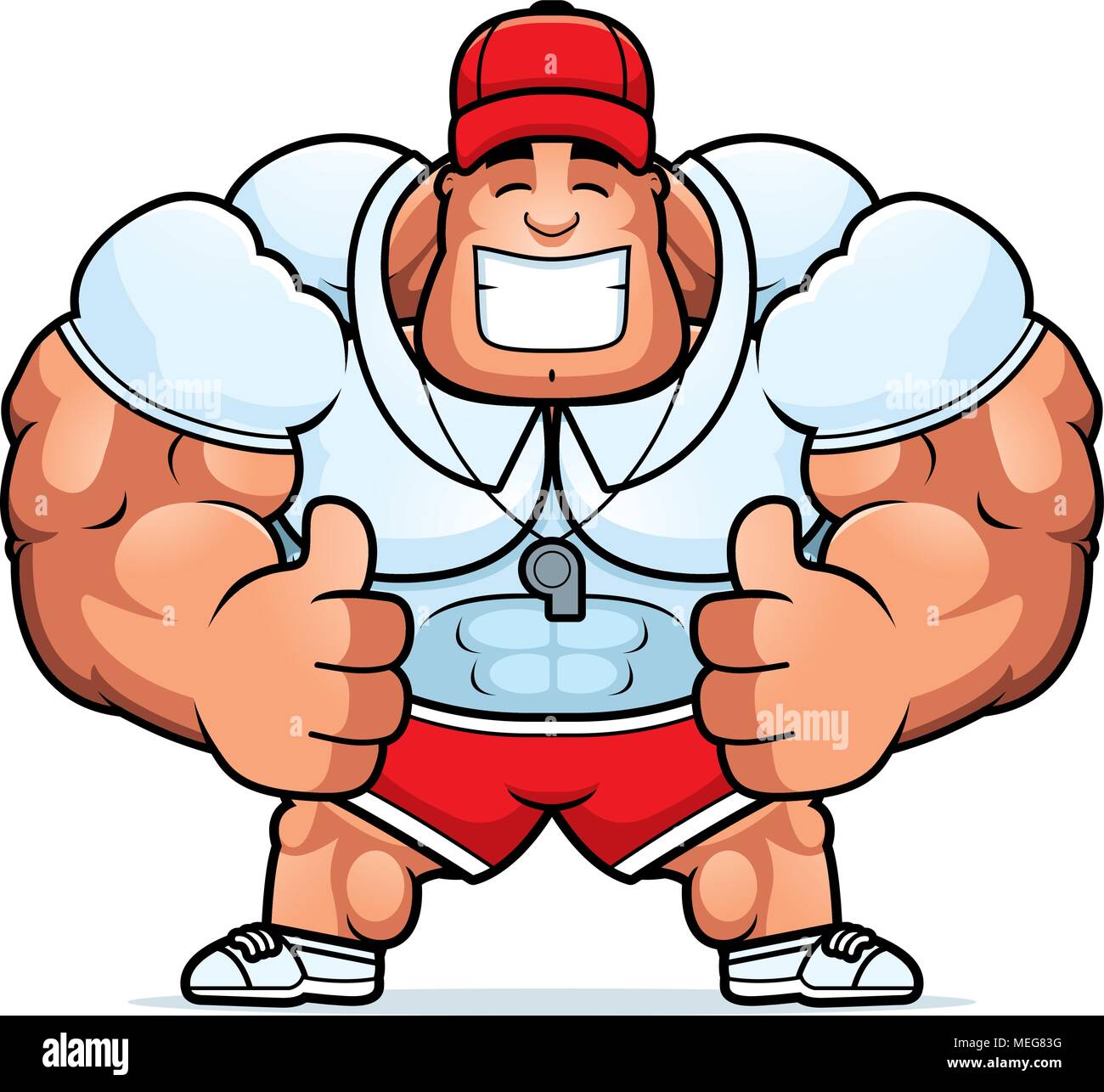 A cartoon illustration of a coach with thumbs up Stock Vector Image ...
