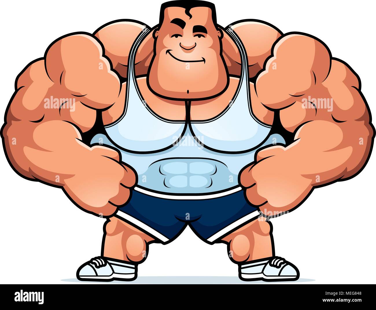 A cartoon illustration of a personal trainer looking confident Stock ...