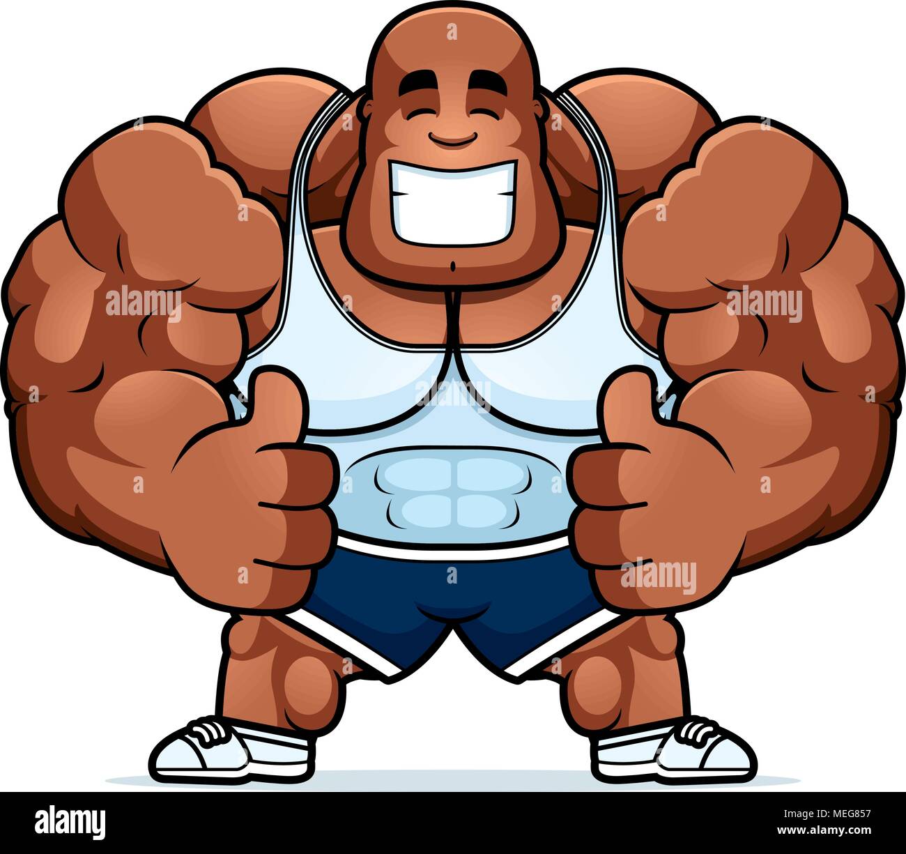 A cartoon illustration of a personal trainer with thumbs up Stock ...