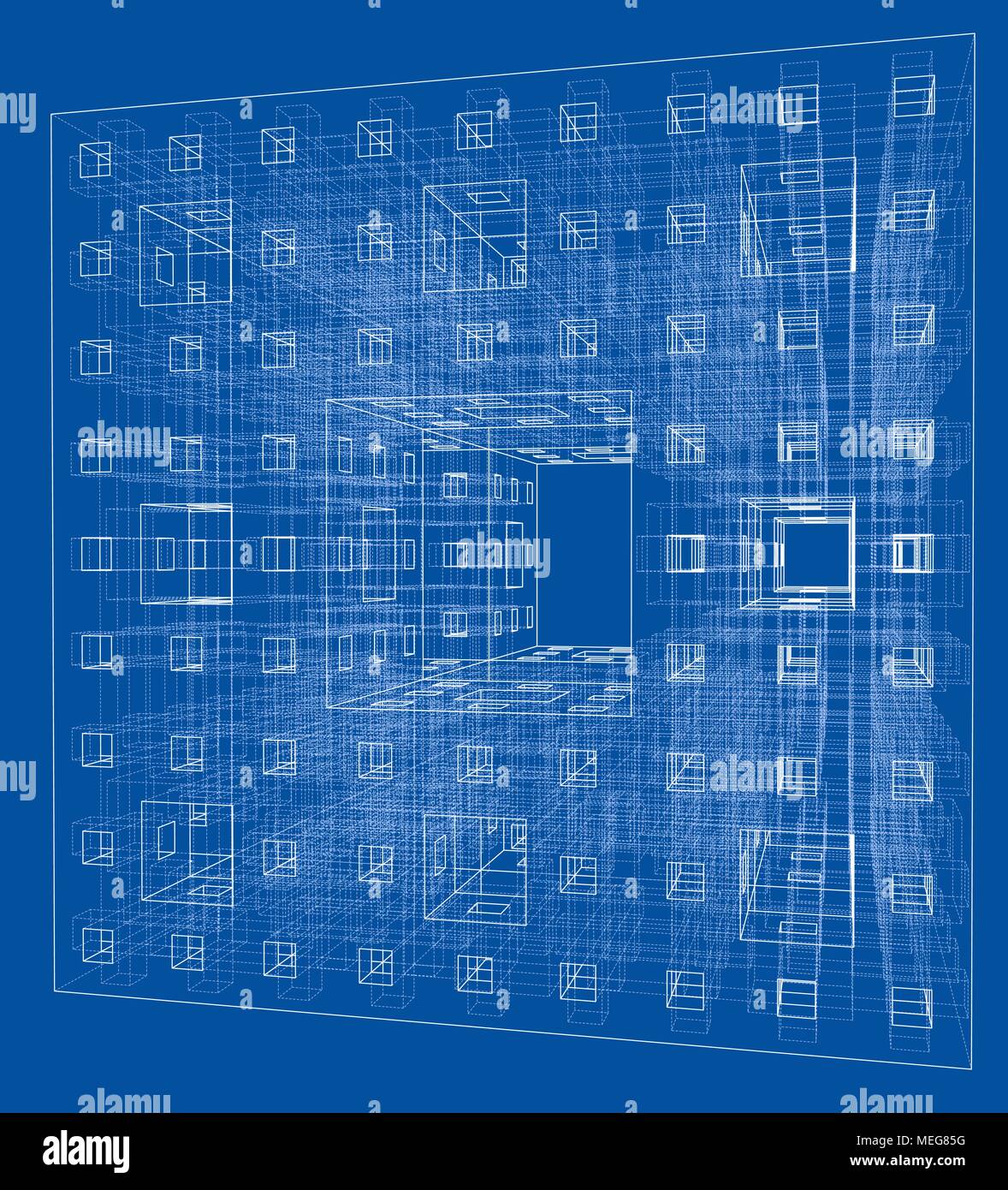 Abstract boxes outlined vector rendering of 3d Stock Vector Image & Art - Alamy